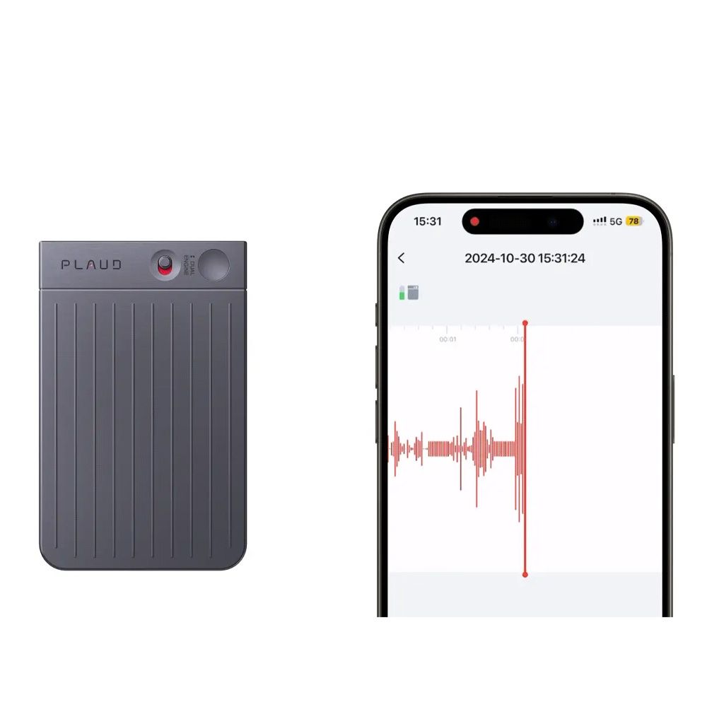 Plaud Note Voice Recorder & Transcriptor - Noir