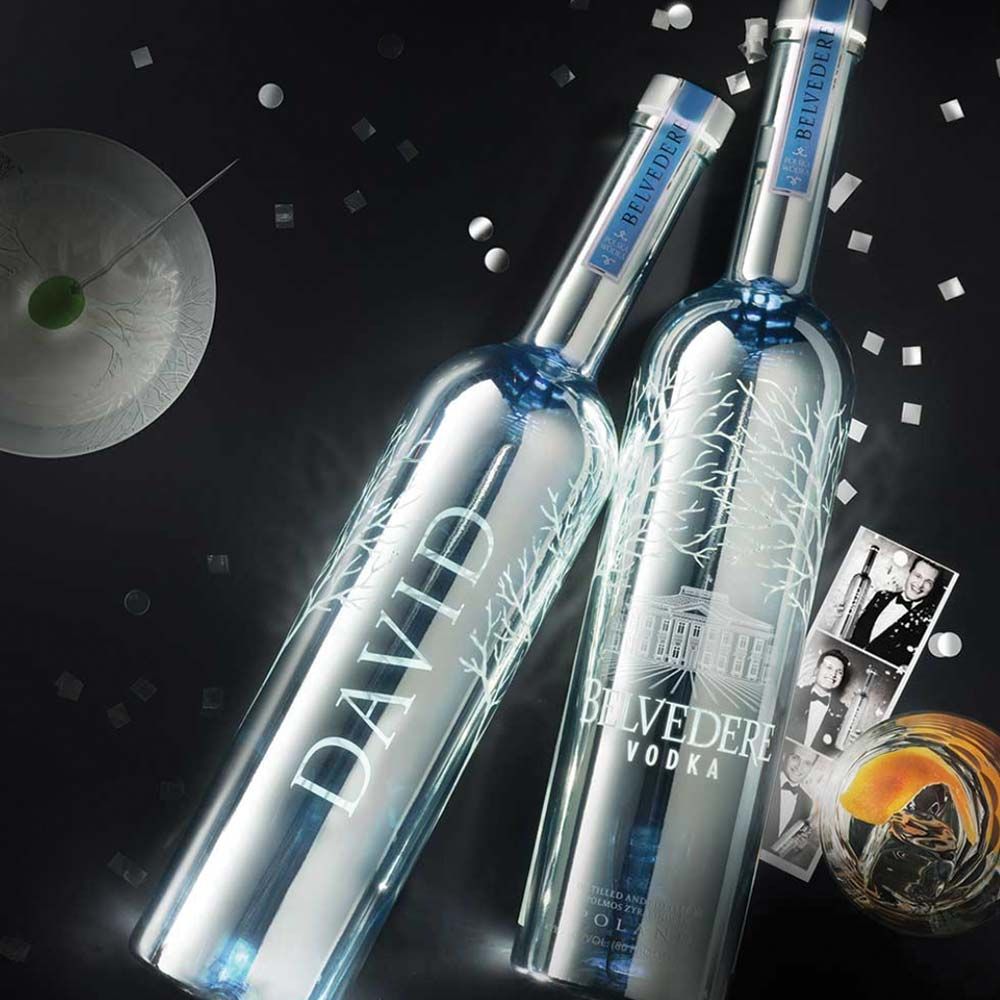 Belvedere Customizable Silver Sabre Luminous Vodka - Magnum