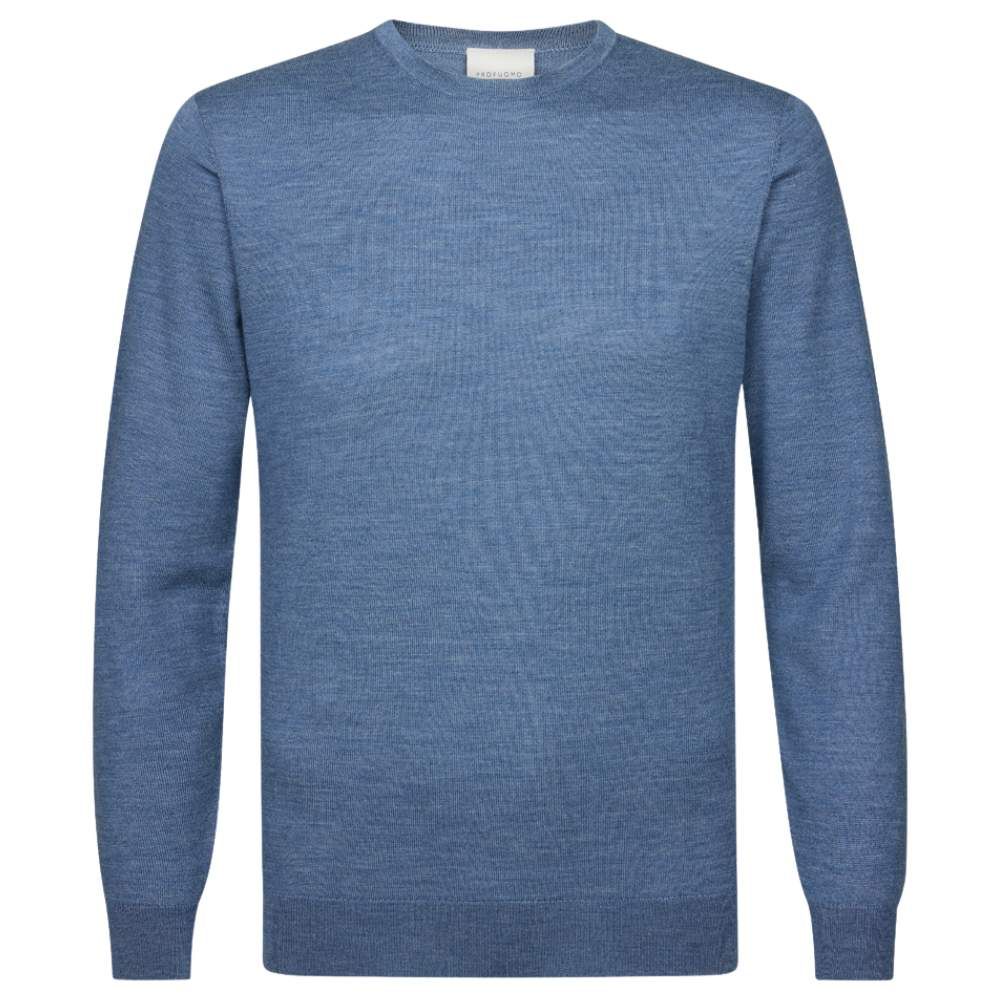 Profuomo Merino Woolen Crewneck Pullover - Blue