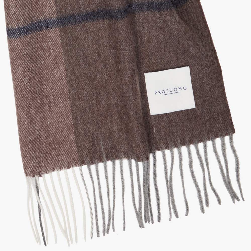 Profuomo Sciarpa in lana d'agnello - Marrone