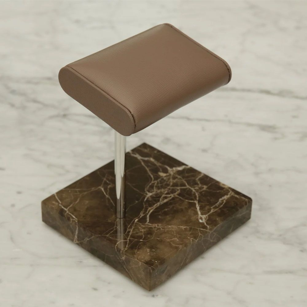 Single Watch Stand Classic - Brown Saffiano
