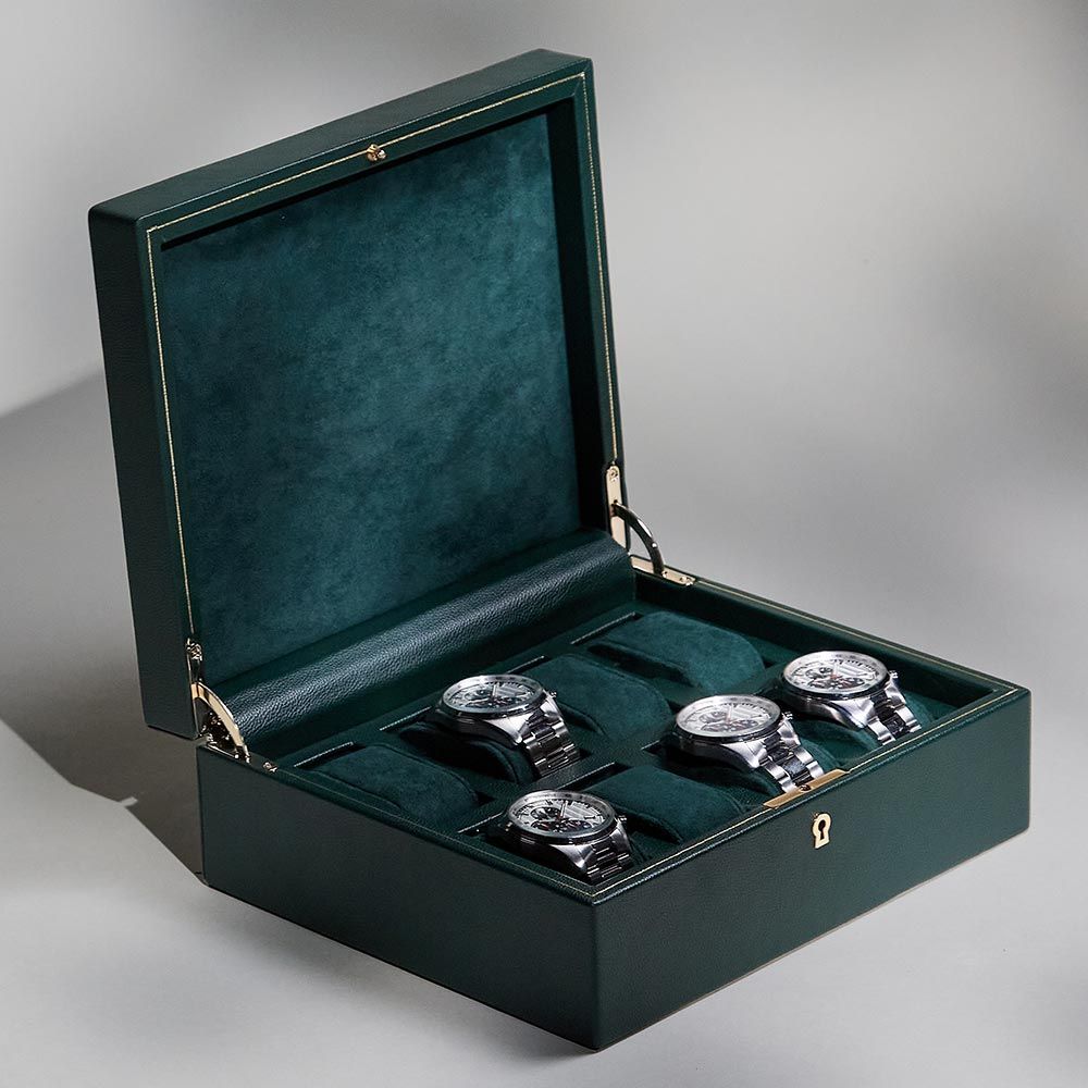 WOLF British Racing 8 Piece Watch Box - Groen