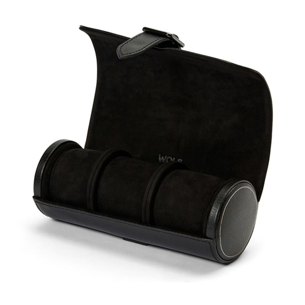 WOLF British Racing Triple Watch Roll - Black