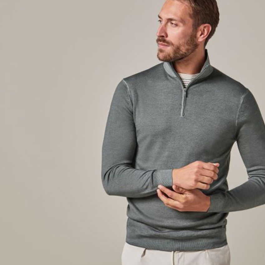 Profuomo Pullover Half Zip - Green