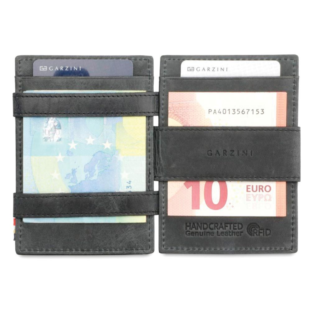 Garzini Cavare Brushed Black Magic Wallet - with or without coin pouch