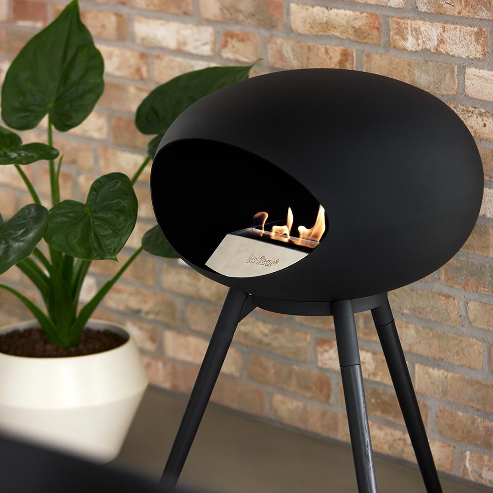 Le Feu Bio Fireplace Ground Wood Low - Black Legs