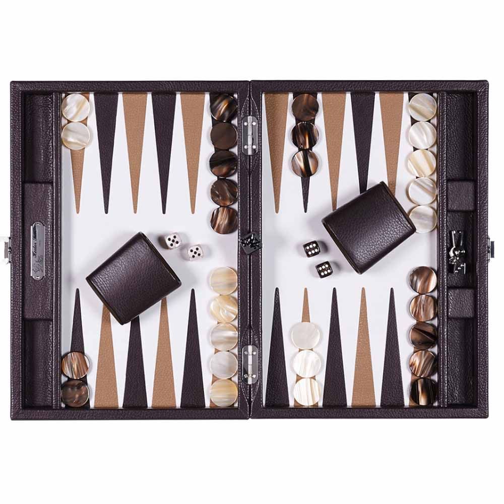 Medium Leather Backgammon - Chocolate