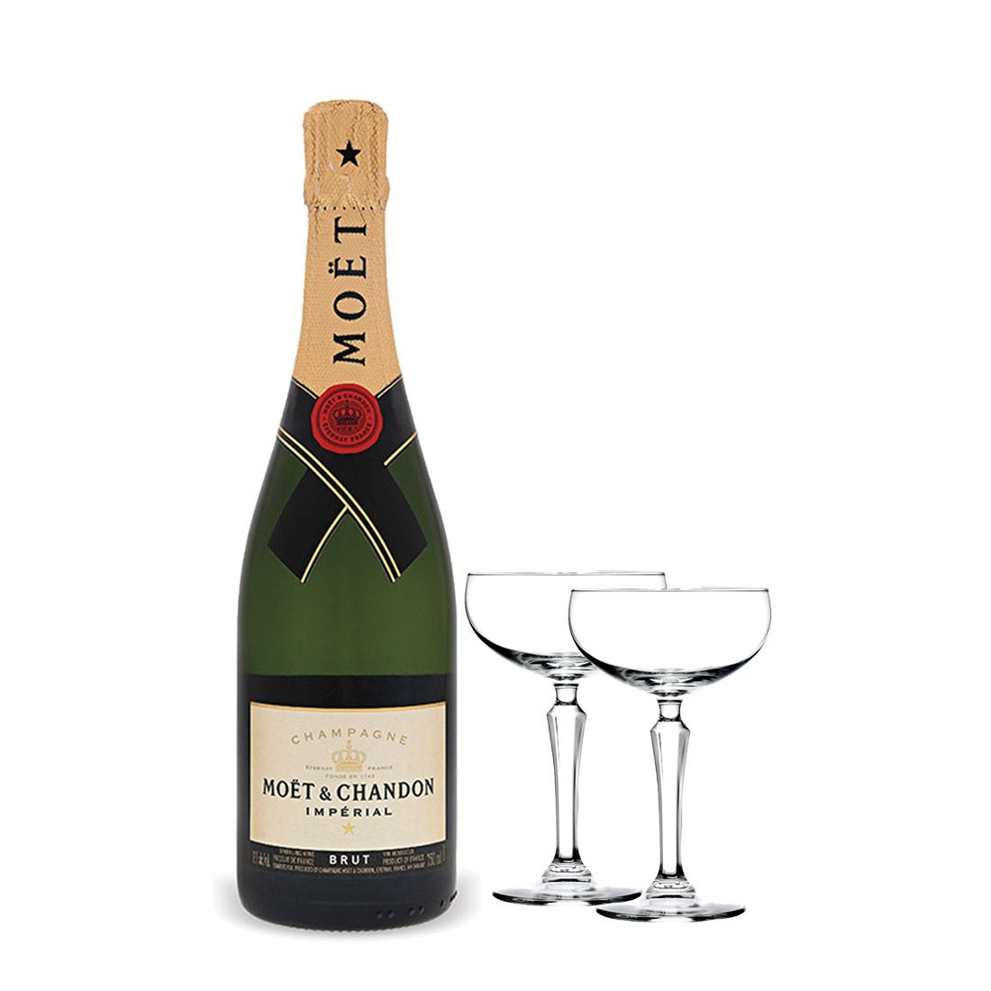 Moët & Chandon Brut set with glasses