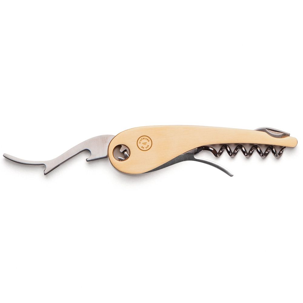 Steel sommelier Corkscrew in gold