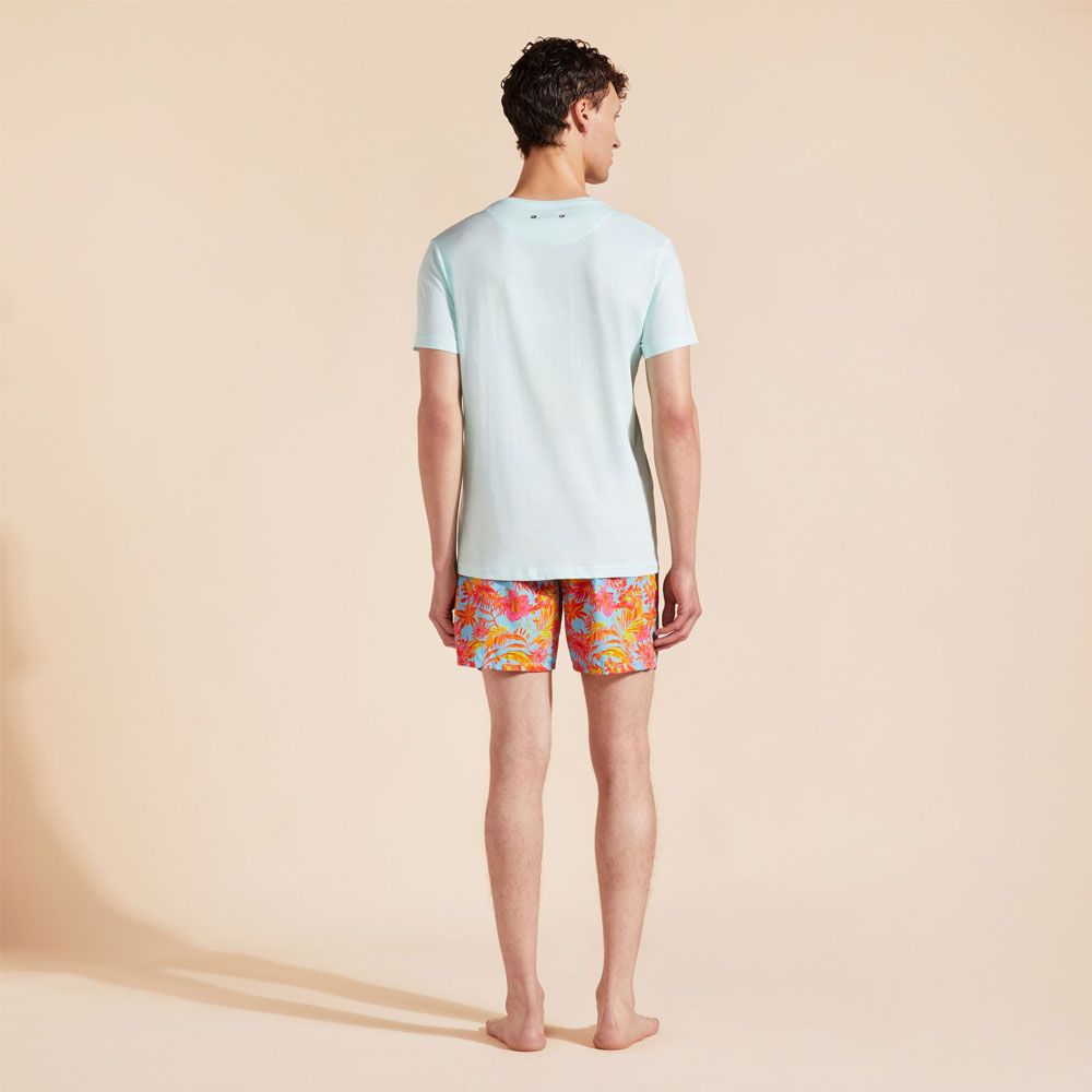 Vilebrequin T-shirt Logo Tahiti Flowers - Blu