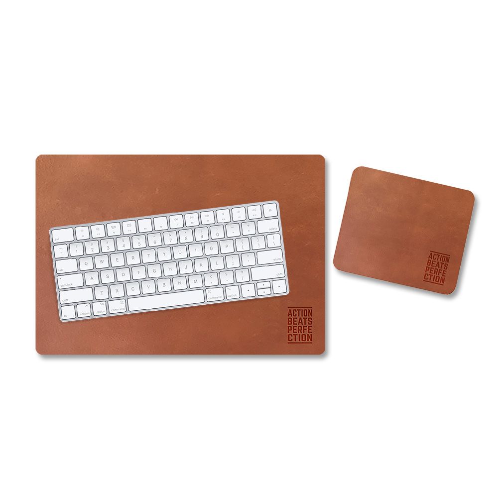 Leather Desktop Essentials Set - Cognac