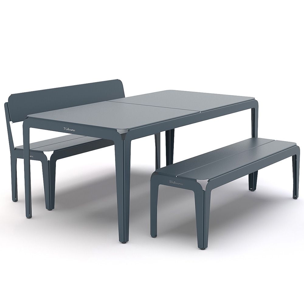 Weltevree Bended Bench With Backrest - Grey Blue