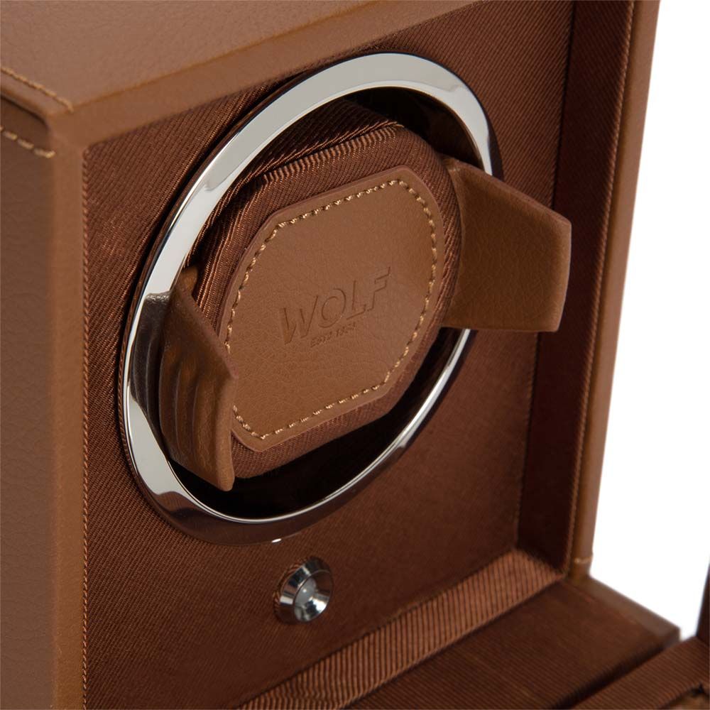 WOLF Cub Single Watch Winder - Cognac