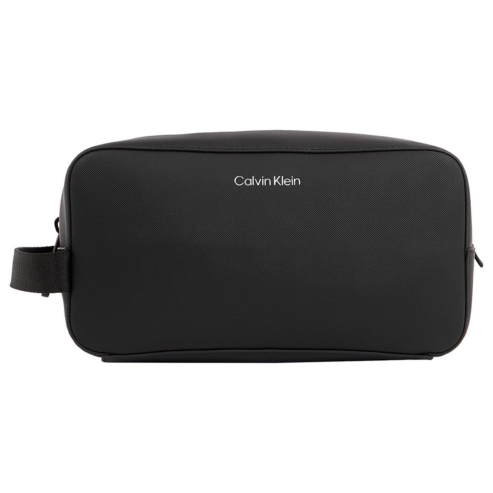 Calvin Klein Leather Toiletry Bag - Black