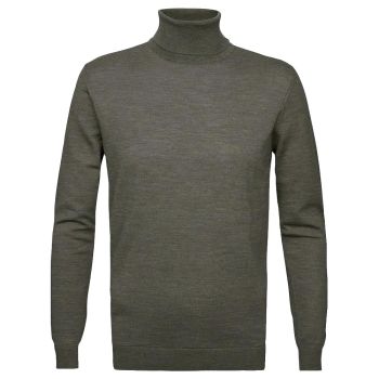 Profuomo Merino Wollen Pullover - Bruin