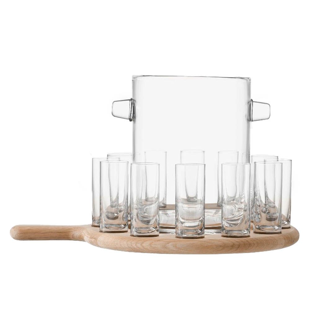 L.S.A. Paddle Vodka Serving Set & Oak Paddle