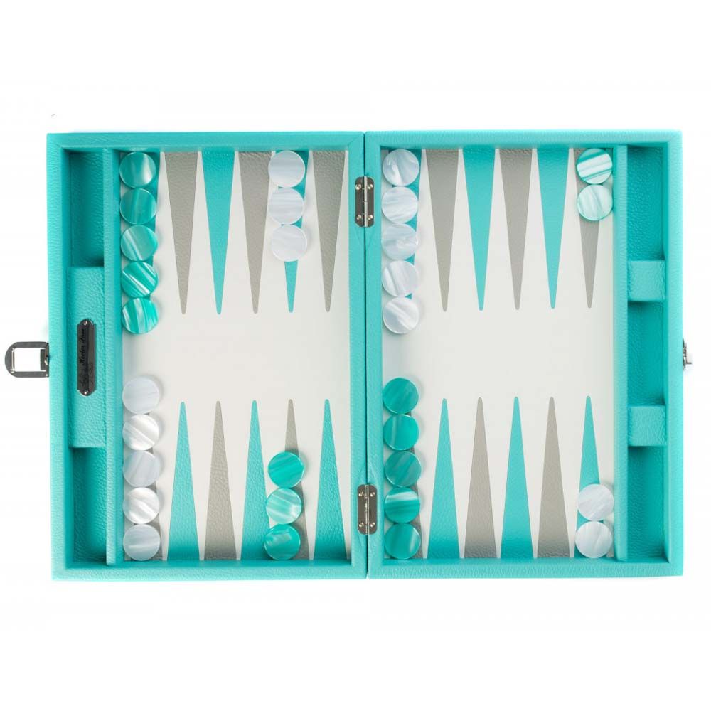 Medium leren backgammon - Wit