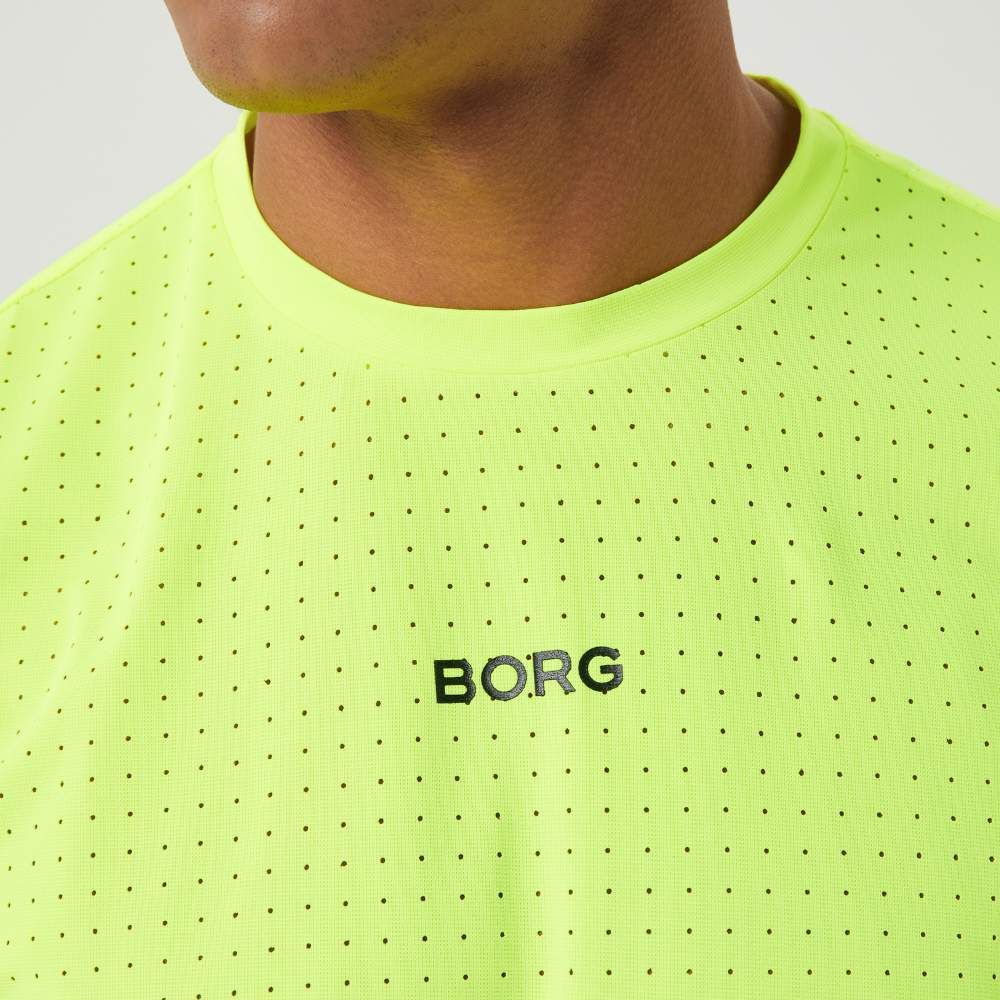 Björn Borg Borg Running T-shirt Perforé - Jaune Fluorescent