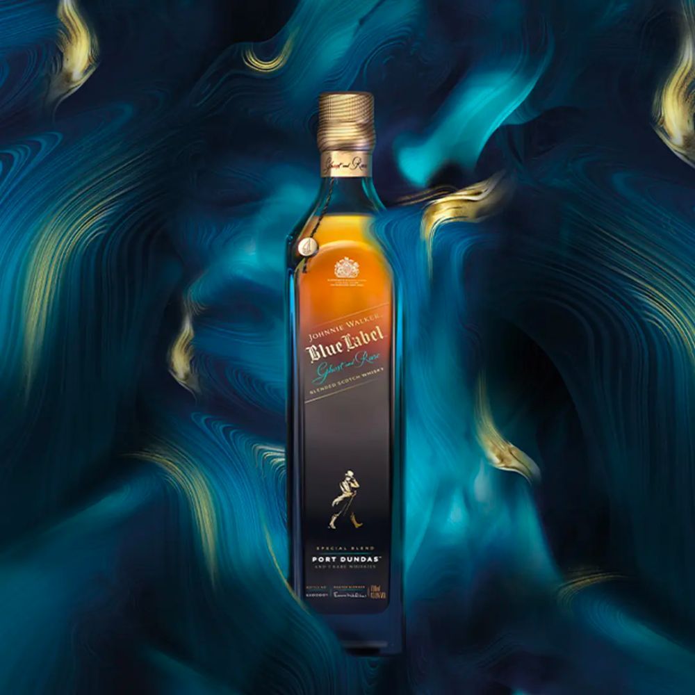 Johnnie Walker Blue Label Ghost en Zeldzame V Port Dundas