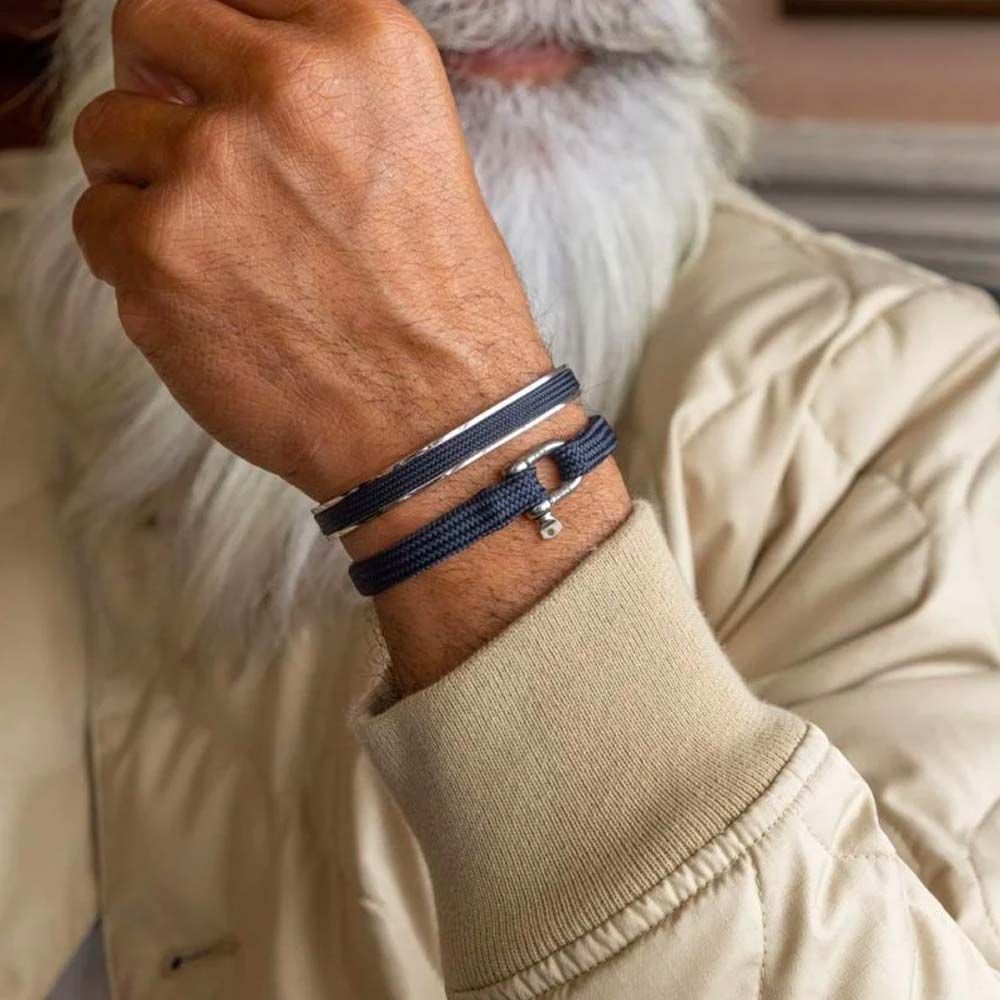 Pig & Hen Navarch 9MM Armband - Navy & Zilver