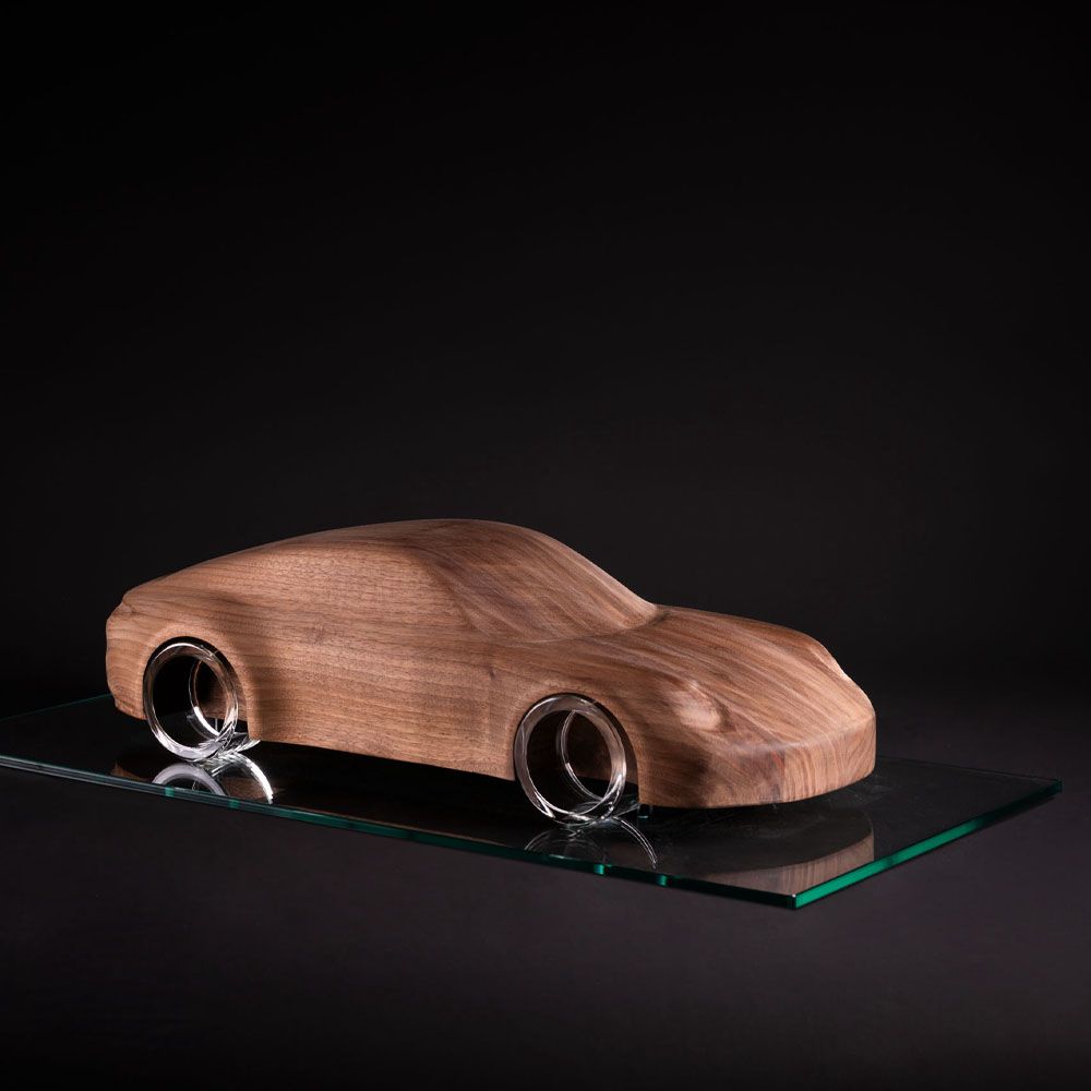 Vector Art Porsche 911 Wooden Model