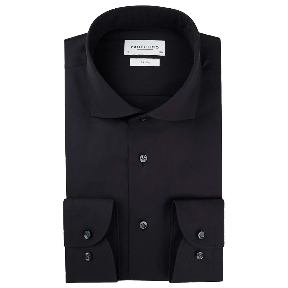Profuomo Chemise En Sergé Fin - Noir