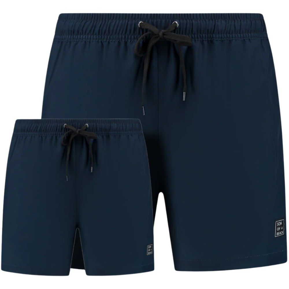 Son of a Beach Vader & Zoon Effen Zwemshort - Blauw