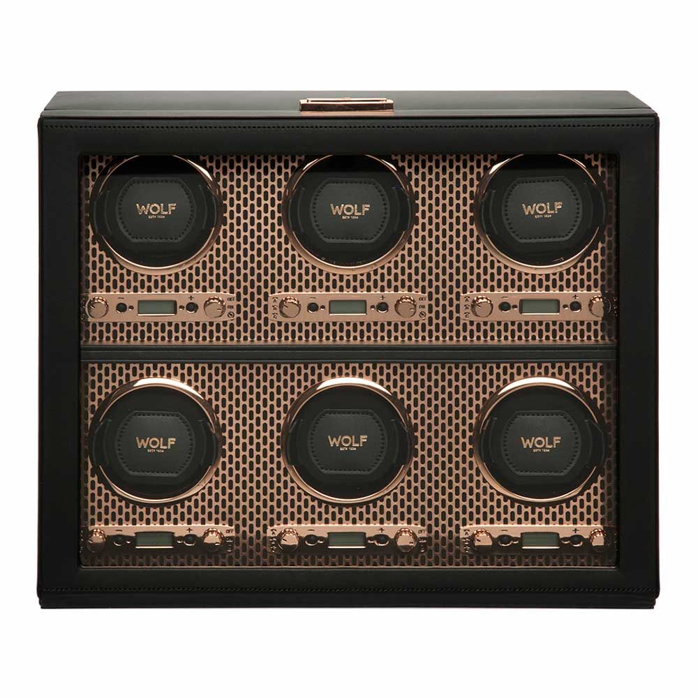 WOLF Axis 6 Piece Watch Winder - Koper