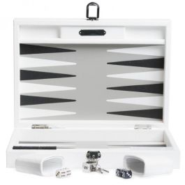 Medium leren backgammon - Turquoise