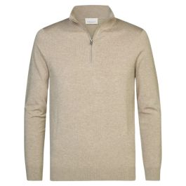 Profuomo Luxury Basic Pullover Half Zip - Beige